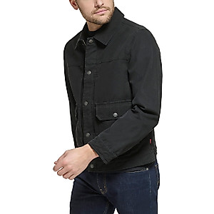 Levi's Men's Lightweight Trucker Shirt Jacket, Black Cotton Canvas
