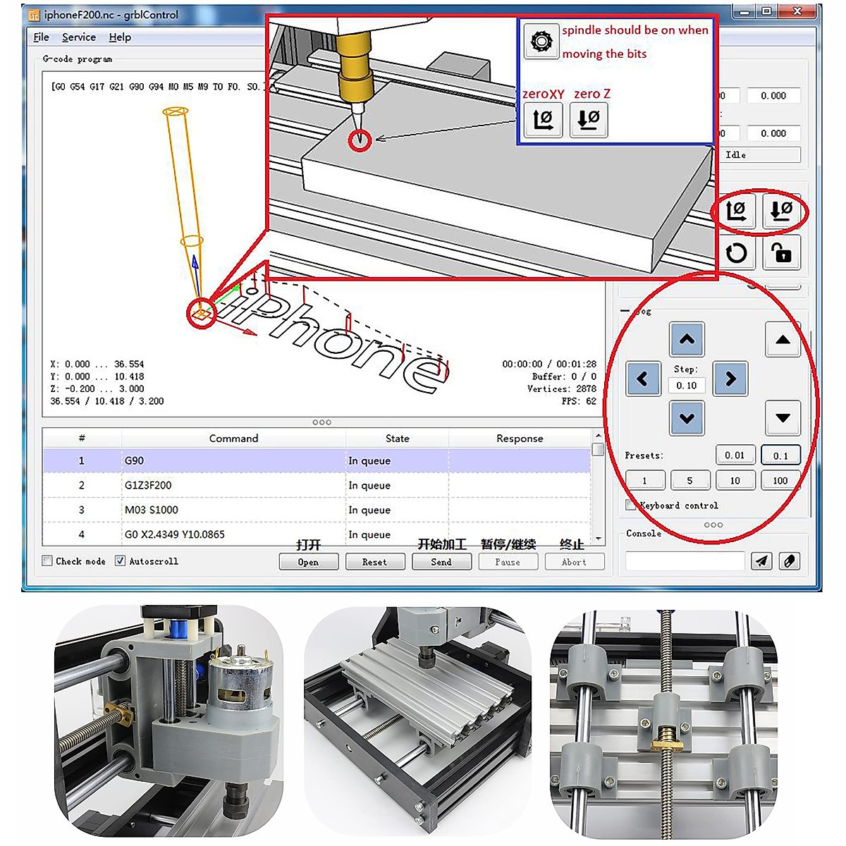 RATTMMOTOR CNC 1610 PRO 3 Axis GRBL Control DIY Mini CNC Router Machine Kit with Offline Controller and 14pcs ER11 Collets CNC Engraving Milling Machine for Cutting Wood Plastic Acrylic PVC PCB