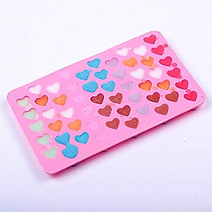 Silicone Moulds for Wax Melts, Wax Melt Moulds Silicone with Dropper 55 Heart Mould Sweet Moulds Mini Candy Molds Silicone Shape for Love Chocolate Soap Ice Cube Tray Jelly Melts Gummy DIY