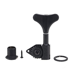 Wilkinson 2R2L 20:1 Ratio Bass Tuners Machine Heads Tuning Pegs Keys Set for Ibanez Style Electric Bass, Black