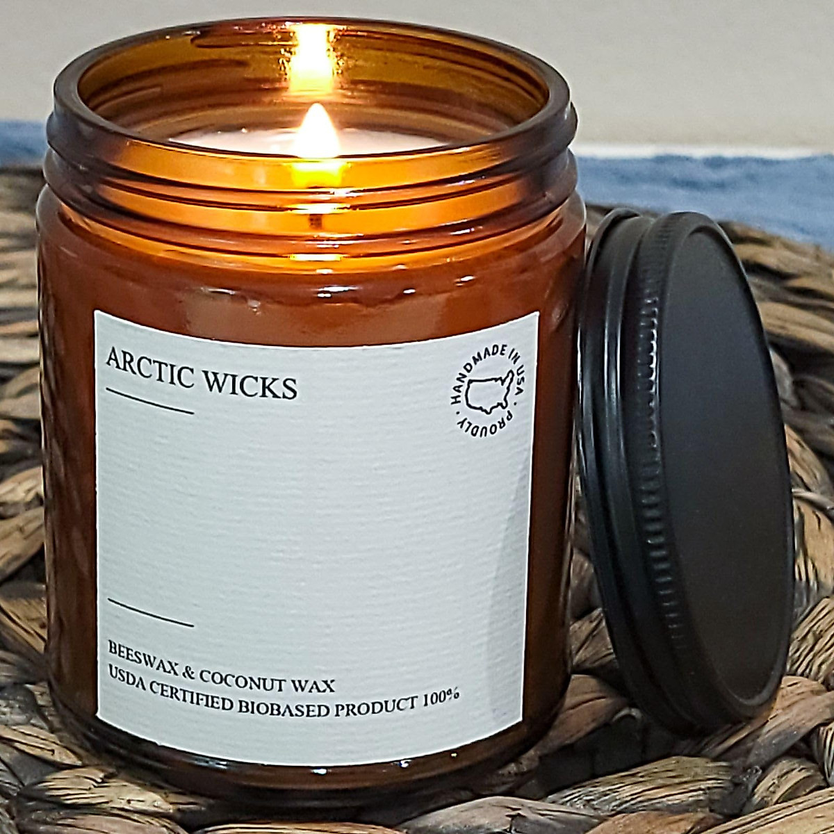 Pumpkin Spice Latte Candles | Arctic Wicks Coconut & Beeswax Candles | 9oz Amber Scented Candle for Holidays, Pumpkin Spice Candle Decor Fall Autumn, Gifts | Clean Burning USDA 100% Certified Biobased