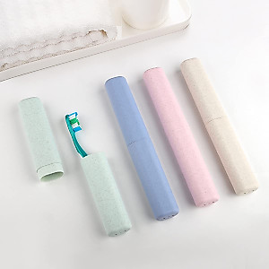 Travel Toothbrush Case Pack of 4, RIEYOOA Toothbrush Cover, Travel Toothbrush Holder for Travel/Camping/School, Portable and Breathable
