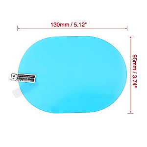 X AUTOHAUX 2pcs Oval Car Rearview Mirror Nano Film Anti Rain Waterproof Side Window Clear Protective Sticker 130mm x 95mm
