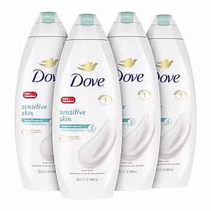 Dove Hypoallergenic Body Wash To Moisturize Sensitive Skin Body Wash For Sensitive Skin Sulfate and Paraben Free, 22 Fl Oz (Pack of 4)