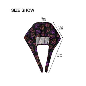 ZDZDY 2Pcs Fashion Working Caps with Buttons Adjustable Sweatband Tie Back Working Hats for Women Men(Dragonfly-Butterfly)