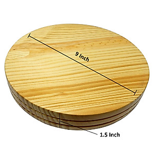 IndiaBigShop Handmade Wooden Chapati Maker Serving Board Round Roti Maker with Rolling Pin Kitchen Useful Tool 9 Inch