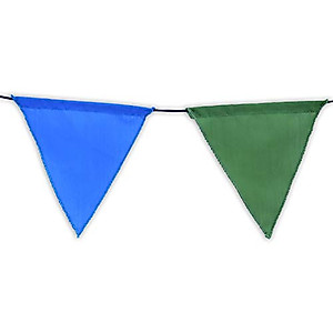 Hands Of Tibet LLC Handmade Blank Triangle Prayer Flags Surged Edges Put Your Own Prayers (Blank-Triangle-Seven-Chakra-6"X6")