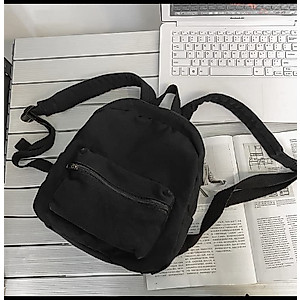 XPONNI Small Backpack Purse for Teen Girls Grunge Accessories Purse Backpack for Women Mini Backpack Purse (Black)