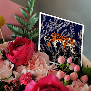 3dRose Greeting Cards - Bengal Tigers and Vines - 12 Pack - Designs Jungle Animals