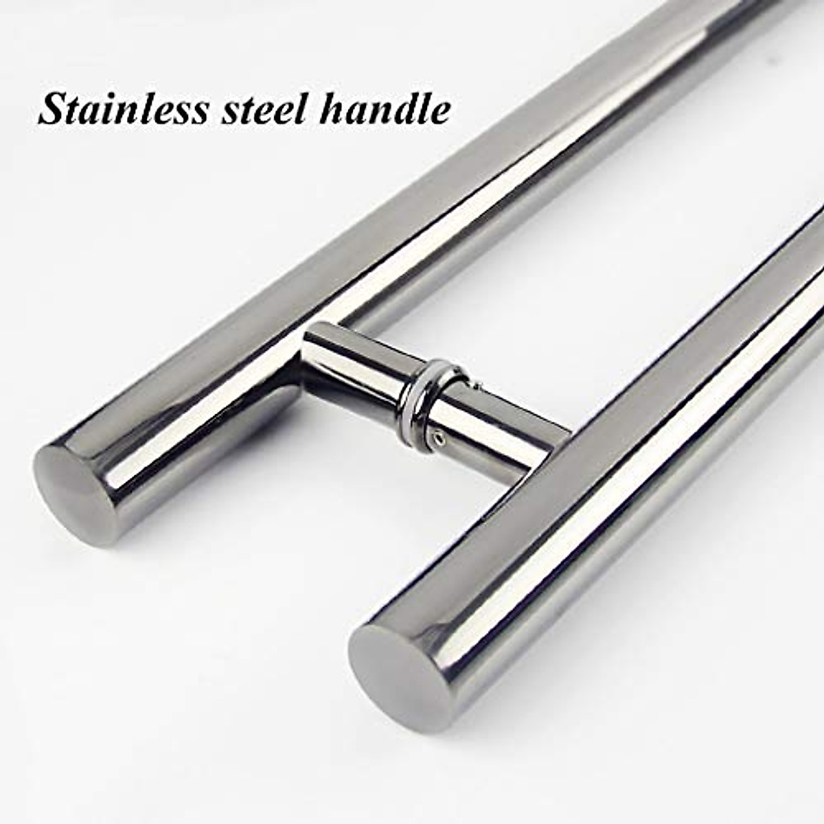 Klauer Barn Door Handle Stainless Steel Round Pipe Door Handle/Tempered Glass Door Push-Pull Handle/Sliding Barn Door Handle for Office, Hotel, Home - 3 Lengths (Size : 600×400mm) (Size : 600x400mm)