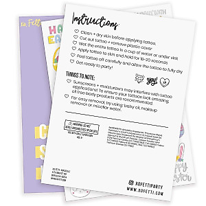 xo, Fetti Easter Party Supplies Temporary Tattoos - 48 Glitter Styles | Easter Bunny Decorations, Easter Basket, Easter Eggs Activity, Spring