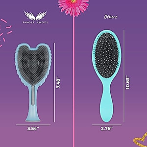 Detangling Hair Brush - Anti Static Angel Wing Hair Brush with Soft & Flexible Bristle for Straight & Wavy Hair - Tangle Angel Hair Detangler Brushes for Blow Drying & Shower - Gloss Pink