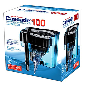 Penn-Plax Cascade 100 Power Filter – Hang-On Filter with Quad Filtration – Great for Freshwater and Saltwater Setups