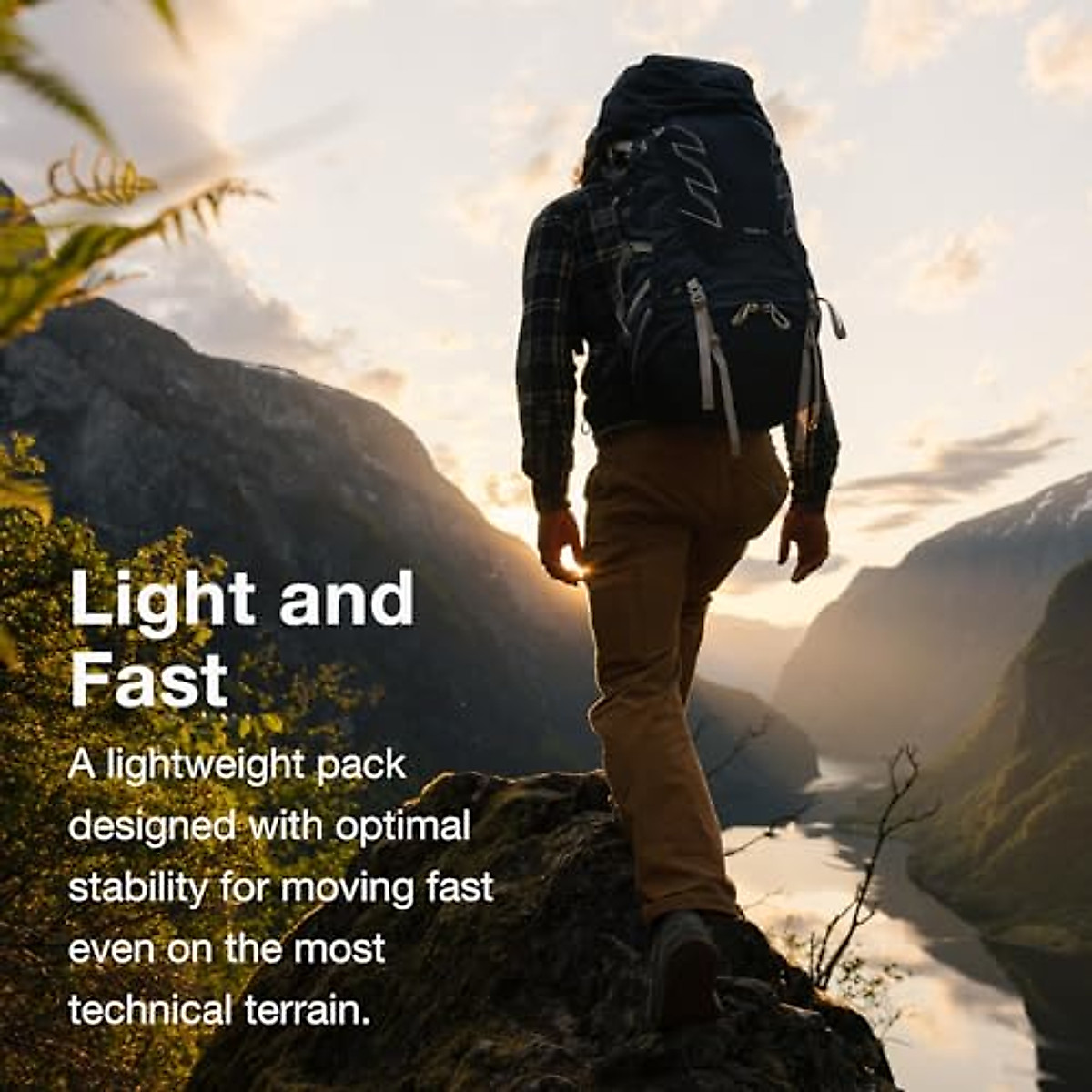 Osprey Talon 44L Men's Hiking Backpack with Hipbelt, Stealth Black, S/M