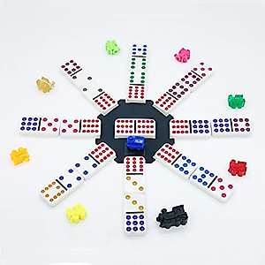 ESSAJOY Mexican Train Dominoes Set Dominoes Set for Adults Double 12 Dominoes 91 Tiles Dominoes Set (Mexican Train Dominoes Set) (Mexican Train Dominoes)