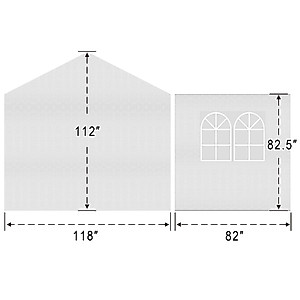 Strong Camel 10 x 20-Feet Carport Replacement Top Canopy Side Wall for Tent Top Garage Carport Shelter (Frame is not Included) (Side Wall)