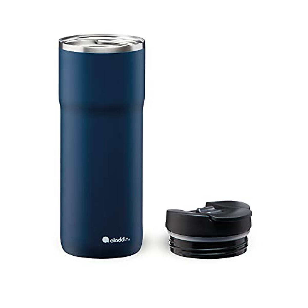Aladdin Barista Java Thermavac Leak-Lock Stainless Steel Thermos Travel Mug for Hot Drinks 0.47L Navy Blue – Keeps Hot for 4 Hours - BPA-Free Reusable Coffee Cups - Leakproof - Dishwasher Safe