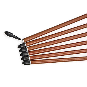 SHARROW 6/12pcs Archery Pure Carbon Arrows 30 inch Hunting Target Arrow 400 Spine Wood Grain Arrow Shaft GPI 7.5 with Turkey Feathers Arrow Quiver for Compound Bow Recurve Bow (Arrows+Quiver, 12pcs)