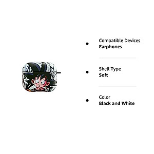 Airpods 3 Case The Third Generation Airpods 3D Fashion Cute Cartoon Character Theme Design Protective case, Suitable for Airpods 3 Wireless Charging, with Keychain Airpods 3 case (Black and White)