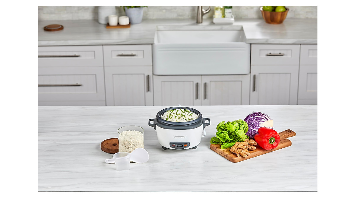BLACK+DECKER 6-Cup Rice Cooker – Easy Cooking & Keep Warm