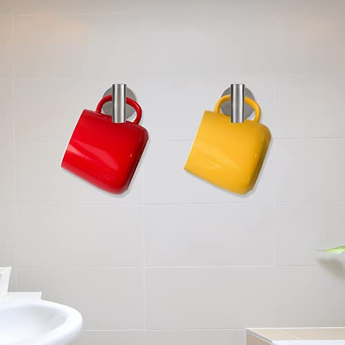 Coat Hook Single Towel/Robe Clothes Hook for Bathroom Kitchen Closets , Square Style Wall Mounted, Brushed Finish,304 Stainless Steel,4 Pack (Brushed Nickel)