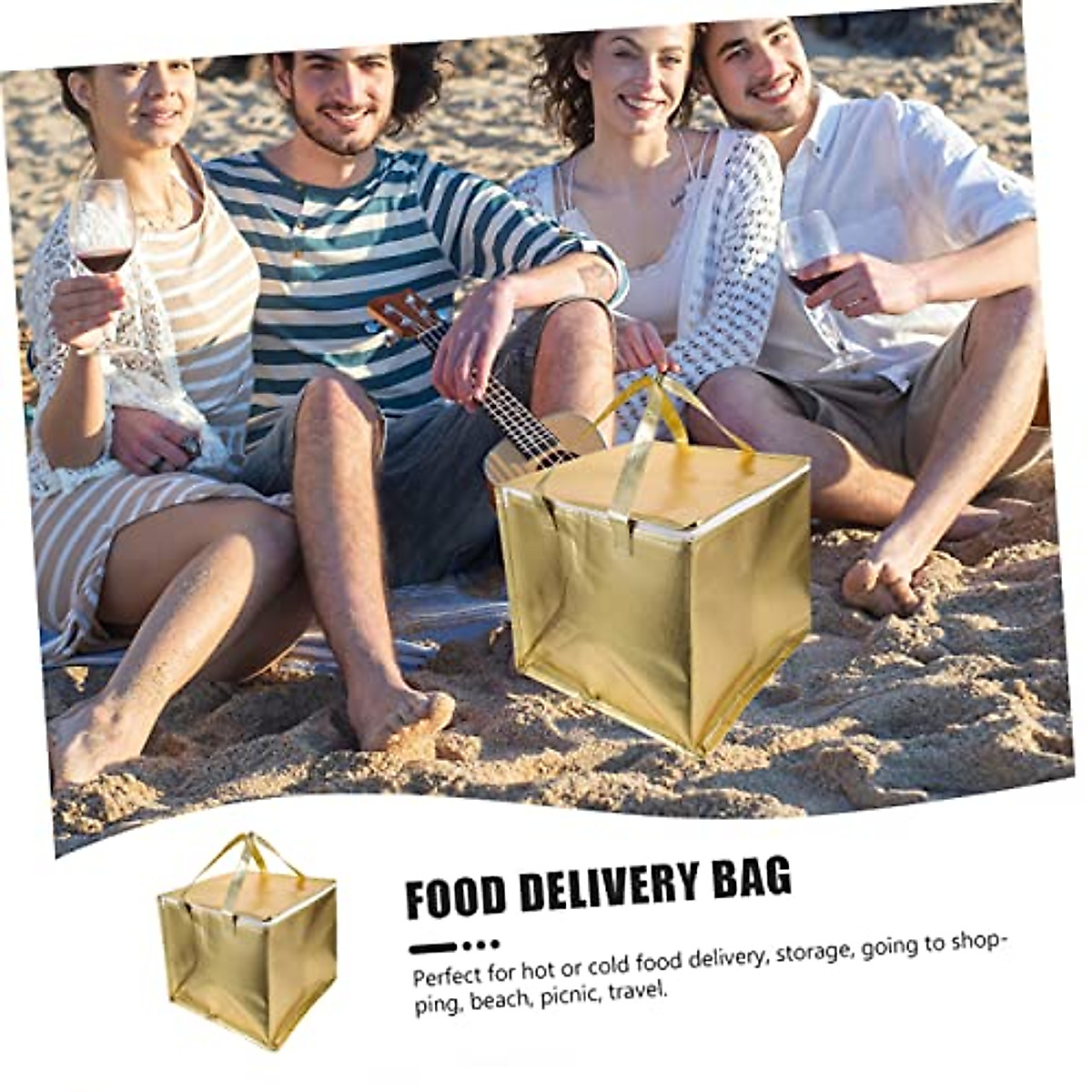 Didiseaon Reusable Grocery Bag Insulation Portable Insulation Thermal Insulation food delivery food warmer grocery shopping tote Cold Food Insulated container aluminum outdoor