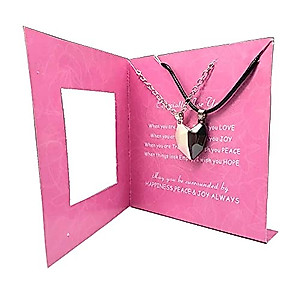 LEGENSTAR Two Souls One Heart Pendant Necklaces for Couple,Wishing Stone Creative Magnet Couples Necklace (Black+White)
