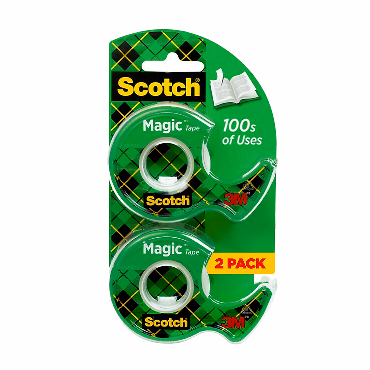 Scotch Magic Tape, 2 Rolls, Numerous Applications, Invisible, Engineered for Repairing, 1/2 x 750 Inches, Dispensered (119SDM-2)