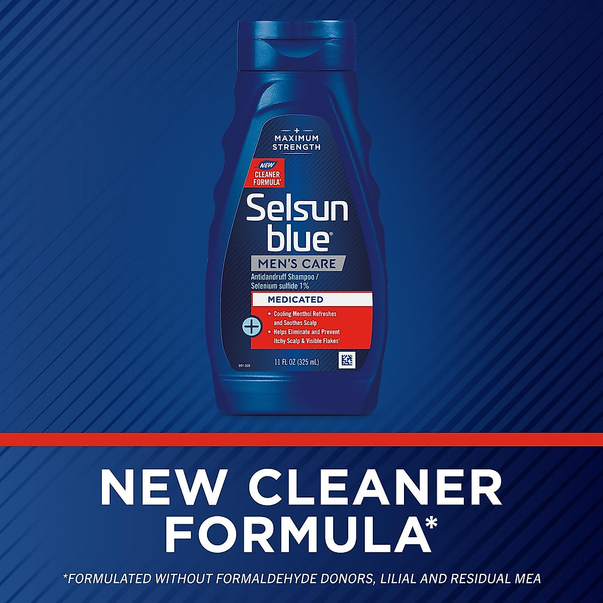 Selsun Blue Men's Care Medicated Antidandruff Shampoo, Maximum Strength Scalp Treatment With Selenium Sulfide, 11 fl. oz.