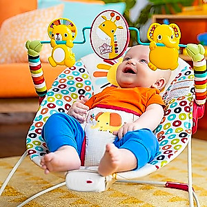 Bright Starts Portable Baby Bouncer Soothing Vibrations Infant Seat with Removable-Toy-Bar, 0-6 Months 6-20 lbs (Playful Pinwheels)