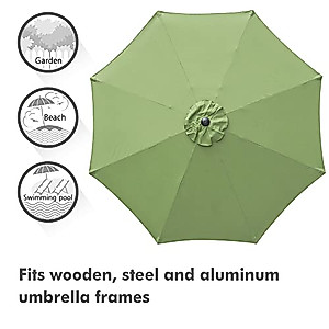Yescom 10ft UV30+ Universal Replacement Umbrella Canopy Sunshade Top Cover for Yard Garden Patio Beach Pool Deck Market