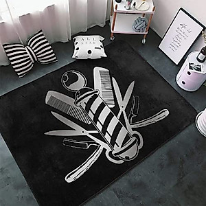 Jingclor Barber Area Rugs, Bedroom Living Room Kitchen Mat, Non-Slip Floor Mat Doormats Nursery Rugs, Children Play Throw Rugs Carpet Yoga Mat