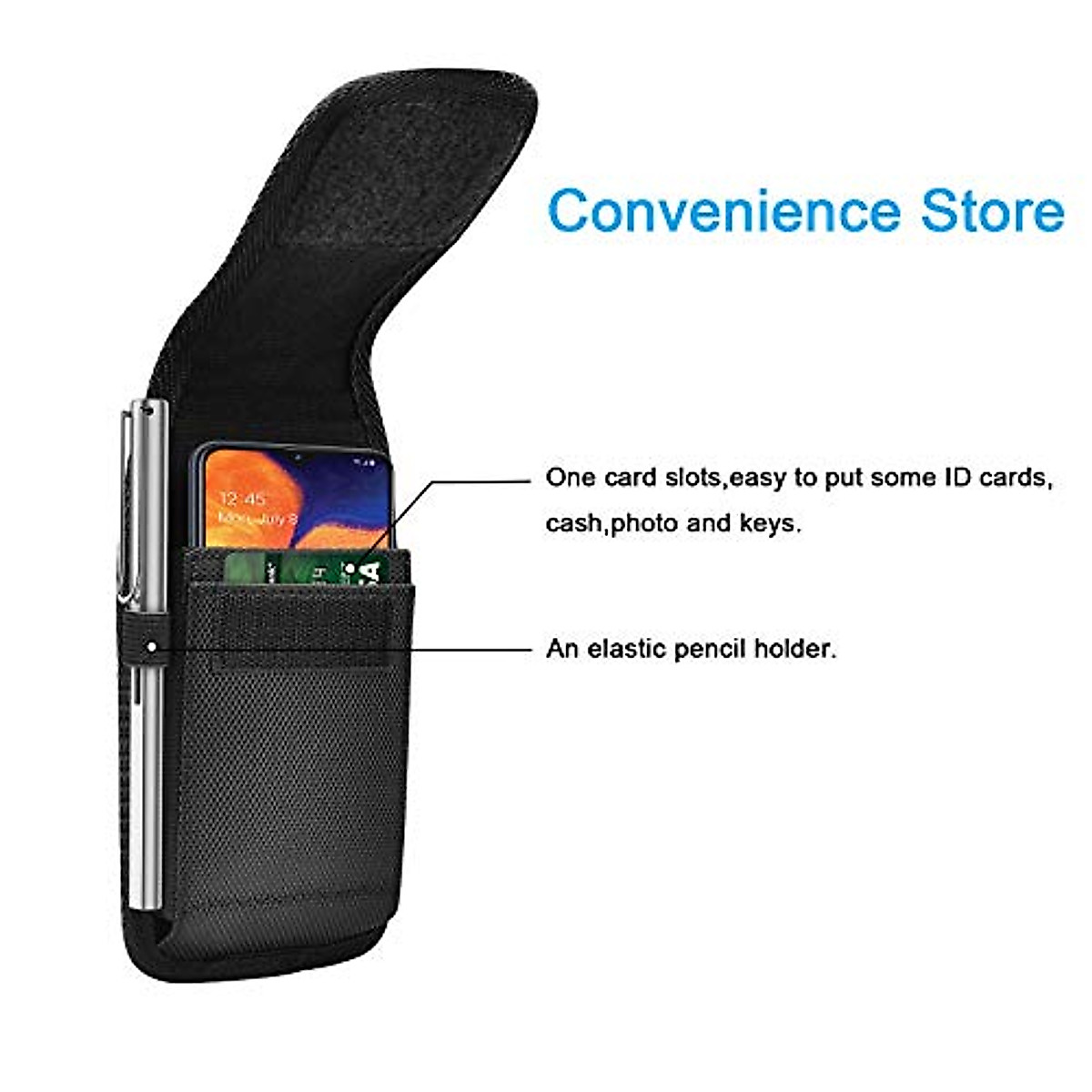 Tiflook for Samsung Galaxy S22 Ultra S23 S21 S20 FE S10 S9 S8 A12 A32 A52 A02S A13 Note 20 Ultra Note 10 Plus Holster Belt Case with Clip Heavy Duty Rugged Nylon Cell Phone Pouch Card Holder,Black