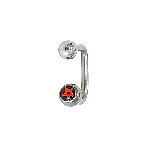 Red Star Lippy Loop Labret Lip Piercing Jewelry 14 Gauge