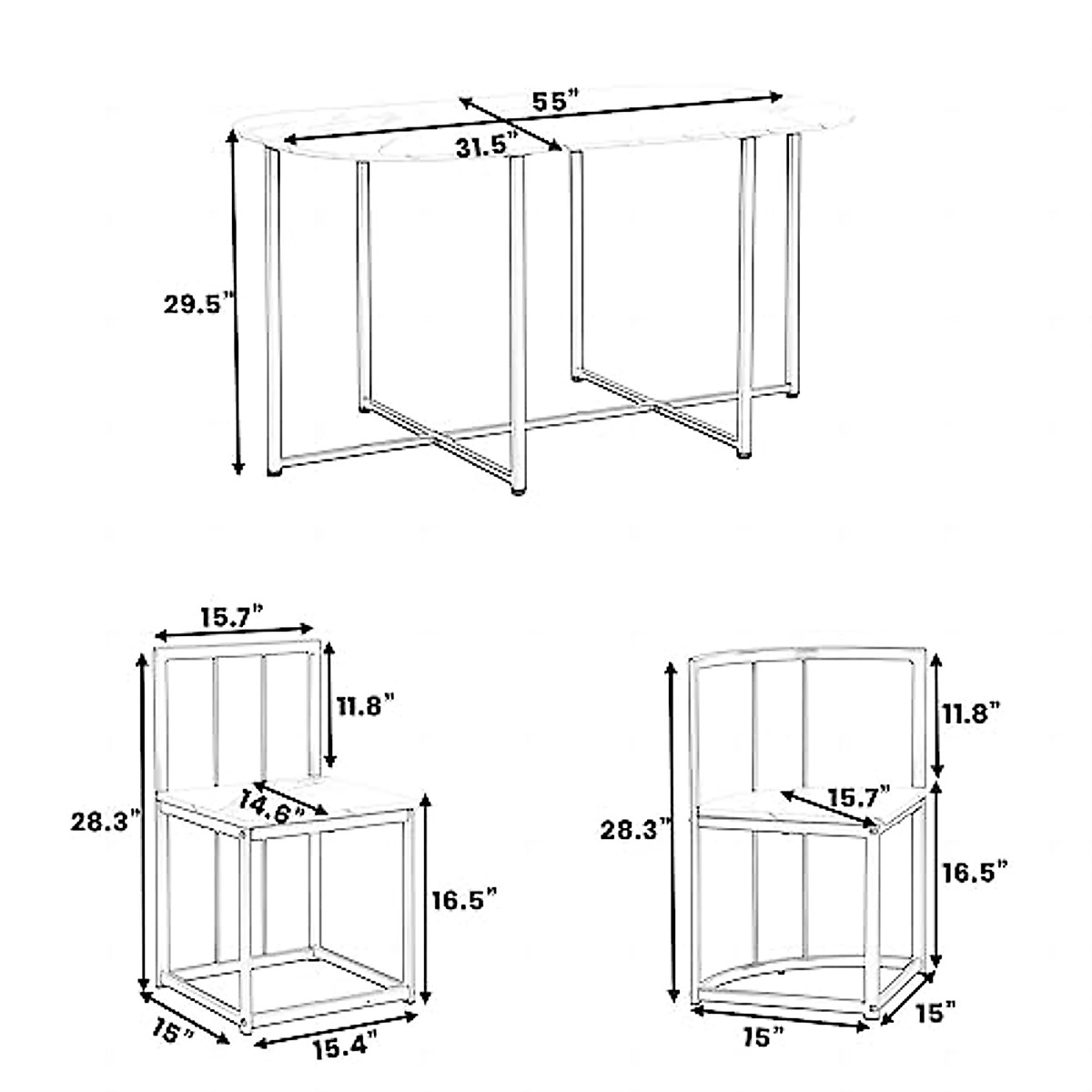 Xshelley Dining Table Set for 6, 7-Piece Dining Table Chairs Set with 1 Table 6 Chairs, Wooden Table Chairs Set for Kitchen Living Room (Gold)