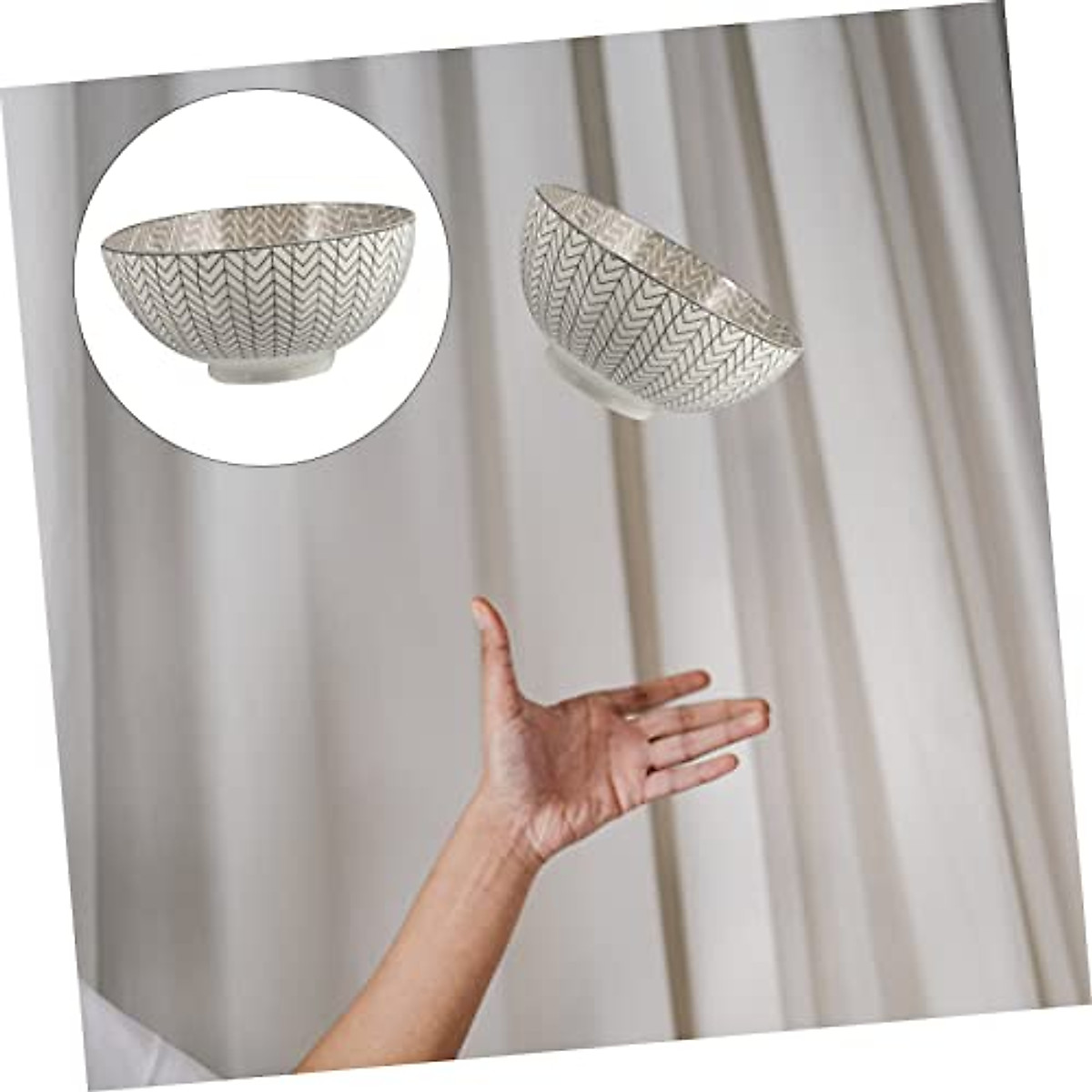 EXQUIMEUBLE 1Pc ceramic rice bowl porcelain rice bowl Soy Dipping Sauce Dishes japanese ramen bowls oatmeal bowls udon noodle bowl melamine ramen bowl Hand-Pulled Noodle ceramics big bowl