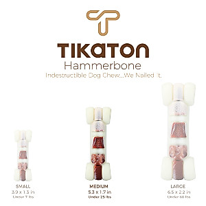 Tikaton Hammerbone Durable Dog Chew Toy for Aggressive Chewers, Beef Flavor Dog Toy, Medium