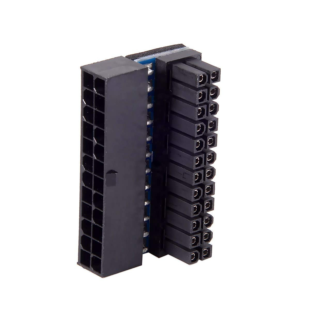 JSER ATX 24Pin Female to 24pin Male 90 Degree Power Adapter Compatible for Mainboard Motherboard Desktops PC Supply