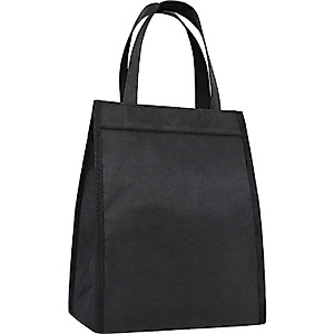 Lunch Bag for Women Men, Insulated Lunch Bag, Large Adult Lunch Box Tote Bag with Interior Pockets, School Lunch Box for Teens Kids, Reusable Portable Lunch Bag for Office, Work,School, Travel, Black