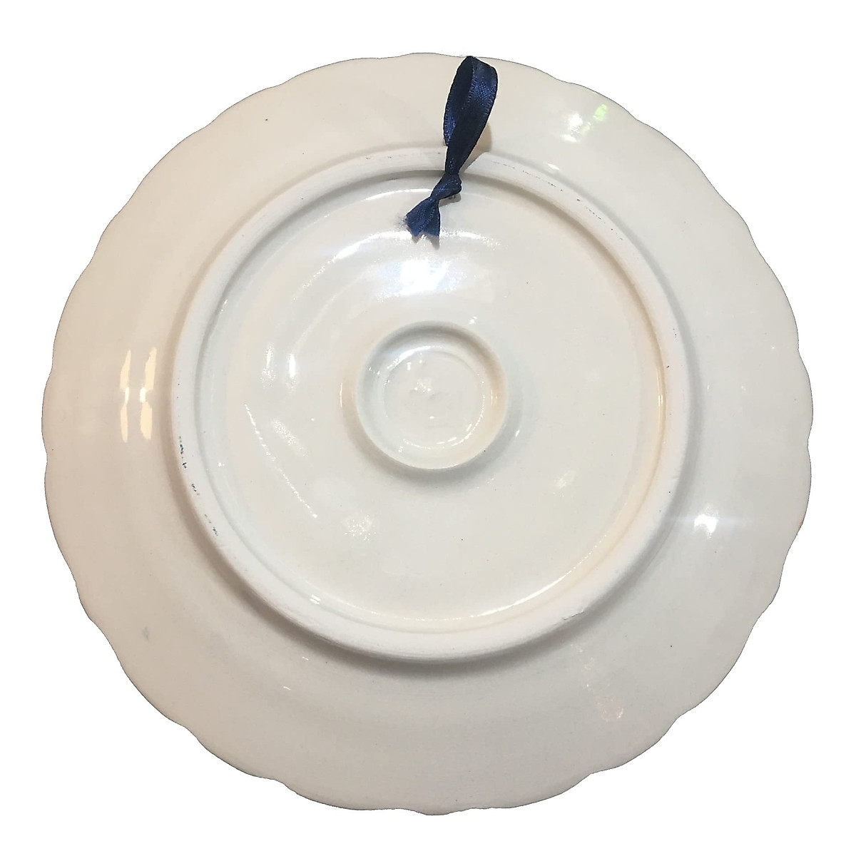 Anka Handcrafts - Christmas Home Decors – Tonton Santa Claus - Handmade & Handpainted Ceramic Plates with Unique Embossed Surface – w Navy Int. Velvet Case – Christmas for Homes 775