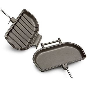 Rome's Panini Press Cooker, Cast Iron with Steel and Wood Handles