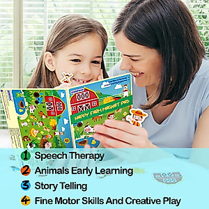 Magnetic Puzzles for Kids Ages 4-8, Travel Games for Toddlers Age 3-5, Educational Farm Theme Preschool Puzzles for Storytelling, Washable Toddler Magnets