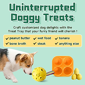 Baitedelai Dog Chew Toys,Treat Tray for Frozen Dog Food,Long-Lasting Durable Fillable Dog Treat Dispensing Dog Toy,Freezable Fillable Rubber Dog Toys with Silicone Treat Tray (Treat Mold)