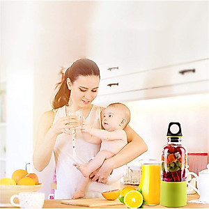500ml Portable Blender Mini Electric Juicer Cup Orange Maker Smoothie Blender Juice Extractor Vegetables Fruit Mixer (Green)