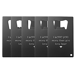 Yerwal Wallet Bottle Opener, Cool & Funny Card Size Party Wedding Favors Beer Bottle Opener for Guest,Stainless Steel (2pcs-Black and Silver)