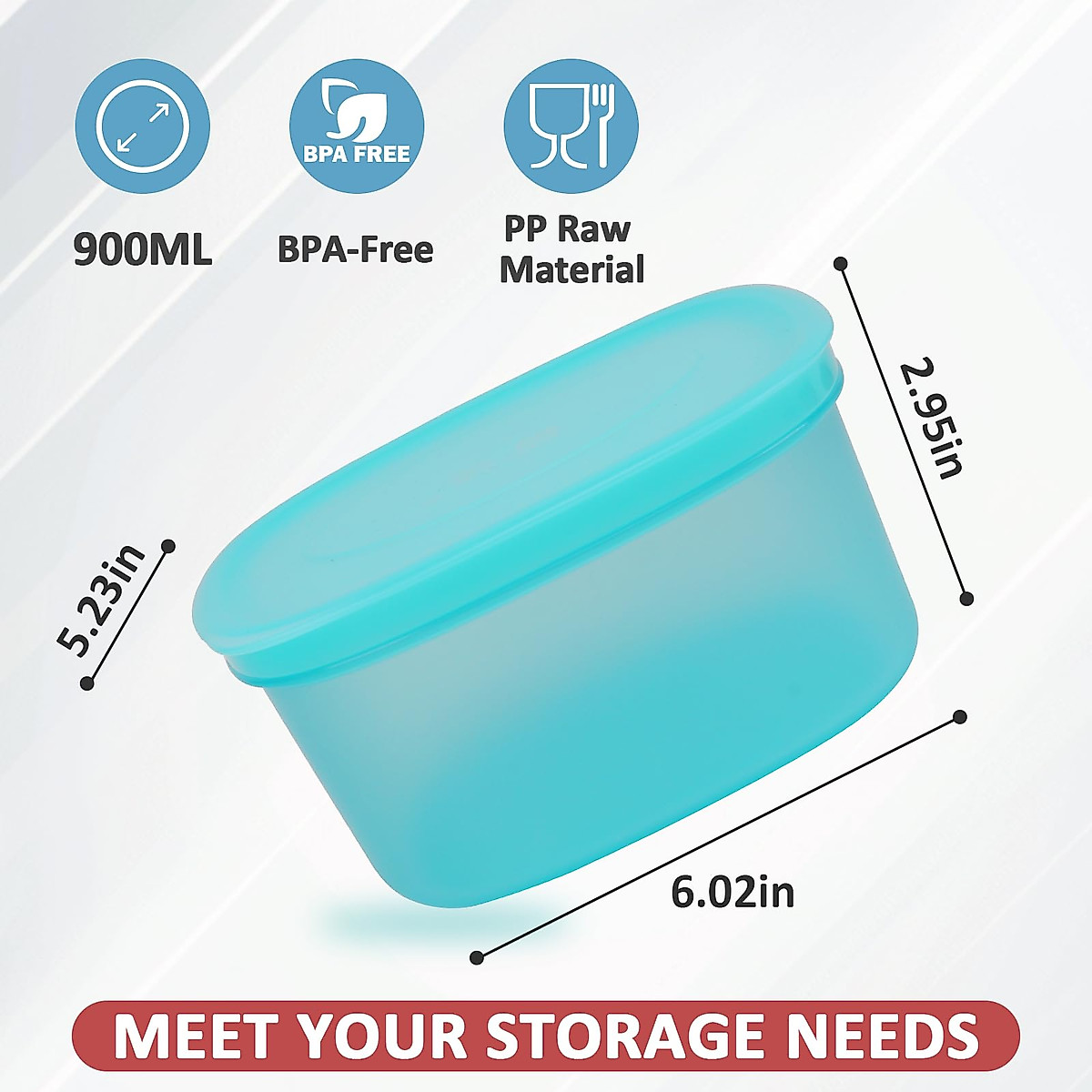 ANJUKE 7PCS Meal Prep Containers, Reusable Plastic Food Storage Containers with Lids for Takeout, Soup - BPA-Free - Microwave, Dishwasher, Freezer Safe(900ML-31OZ)