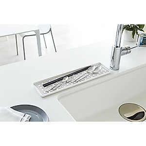 YAMAZAKI Sink Home Glass Plastic | Drainer Tray, One Size, White