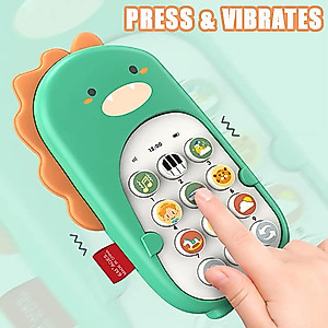 RUAN Baby Cell Phone Toys with Music ,Kids Teething Toys Play Phone Musical Educational Toys for 6 12 16 18 Months Baby Toddlers and Aged 1+ Kids