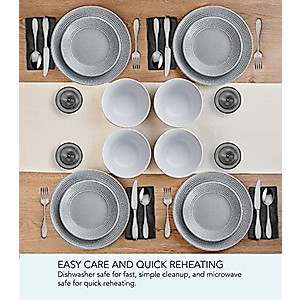 Pfaltzgraff Felicity 12 Piece Dinnerware Set, Service for 4,Gray