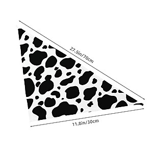 Black and White Cow Print Dog Bandana - 1pack Washable Dog Scarf Triangle Bibs Cute Pet Bandana for Medium Large Dogs Puppy and Cats